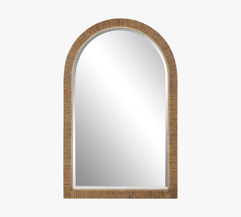 Nantucket Rattan Arched Wall Mirror | Pottery Barn