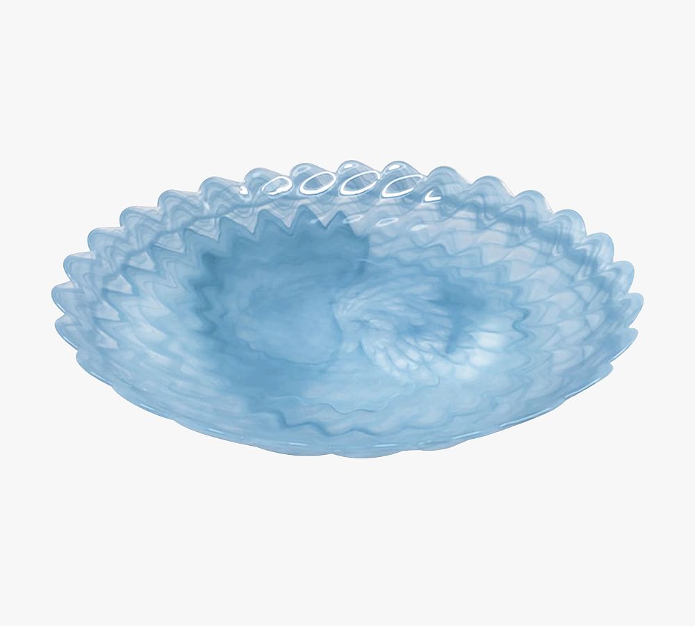 Alabaster Glass Scallop Serving Bowl | Pottery Barn