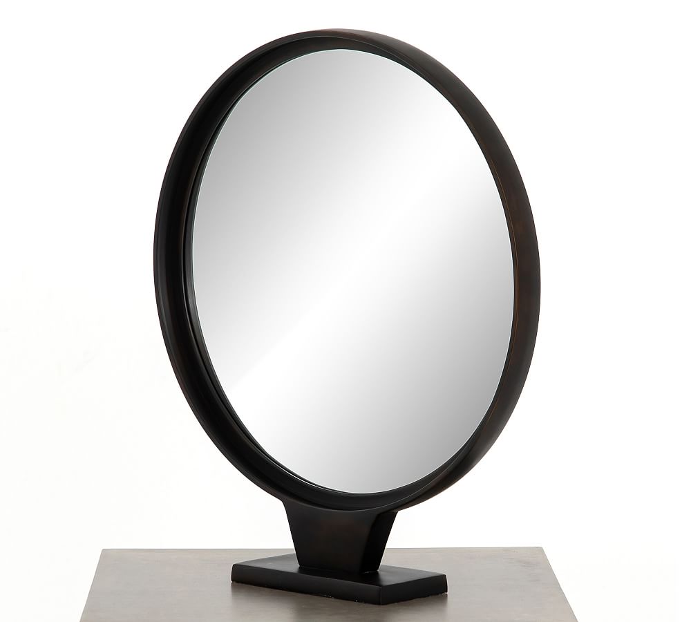 Round Zenon Mirror on Stand | Pottery Barn
