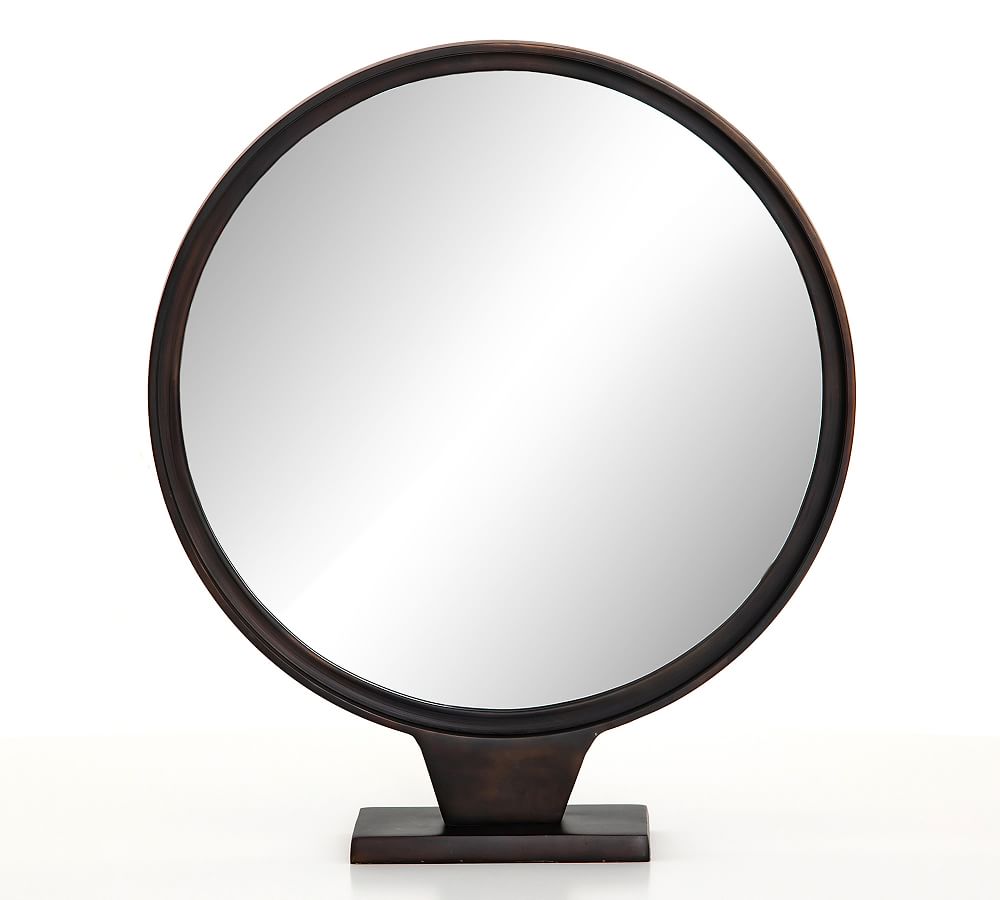 Round Zenon Mirror on Stand | Pottery Barn
