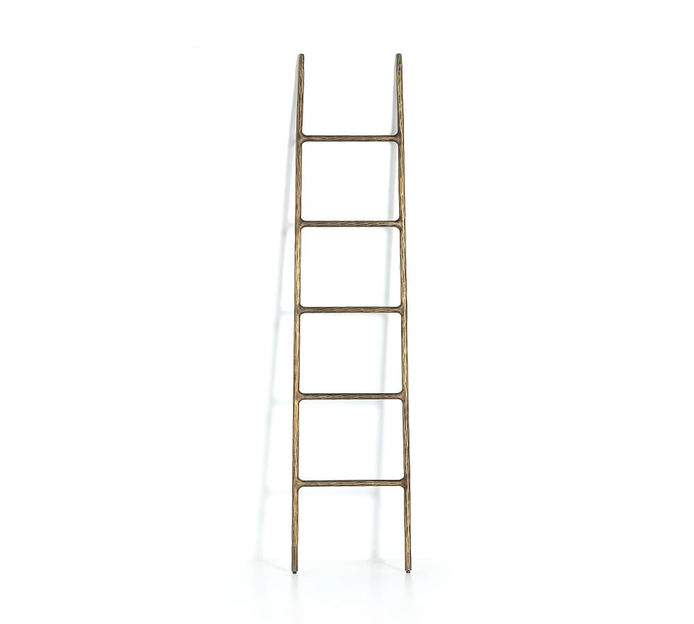 Antique Leaning Brass Ladder Rack | Pottery Barn