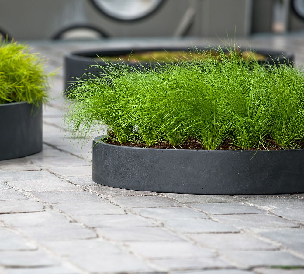 Lightweight Handcrafted Fiber Stone Cylinder Indoor/Outdoor Planter ...