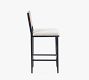 Lisbon Upholstered Cane Narrow Stool | Pottery Barn