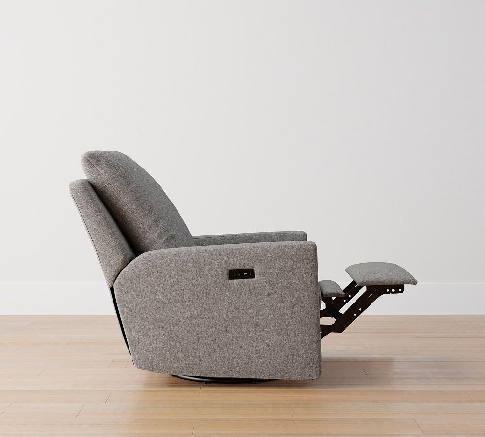 Ayden Square Arm Upholstered Power Swivel Glider Recliner | Pottery Barn