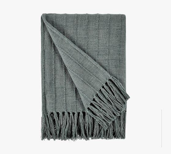 Busto Textured Striped Throw | Pottery Barn
