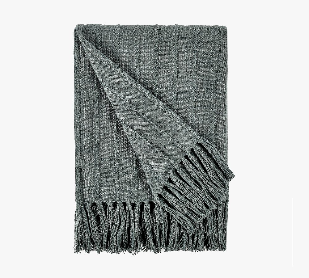 Busto Textured Striped Throw | Pottery Barn
