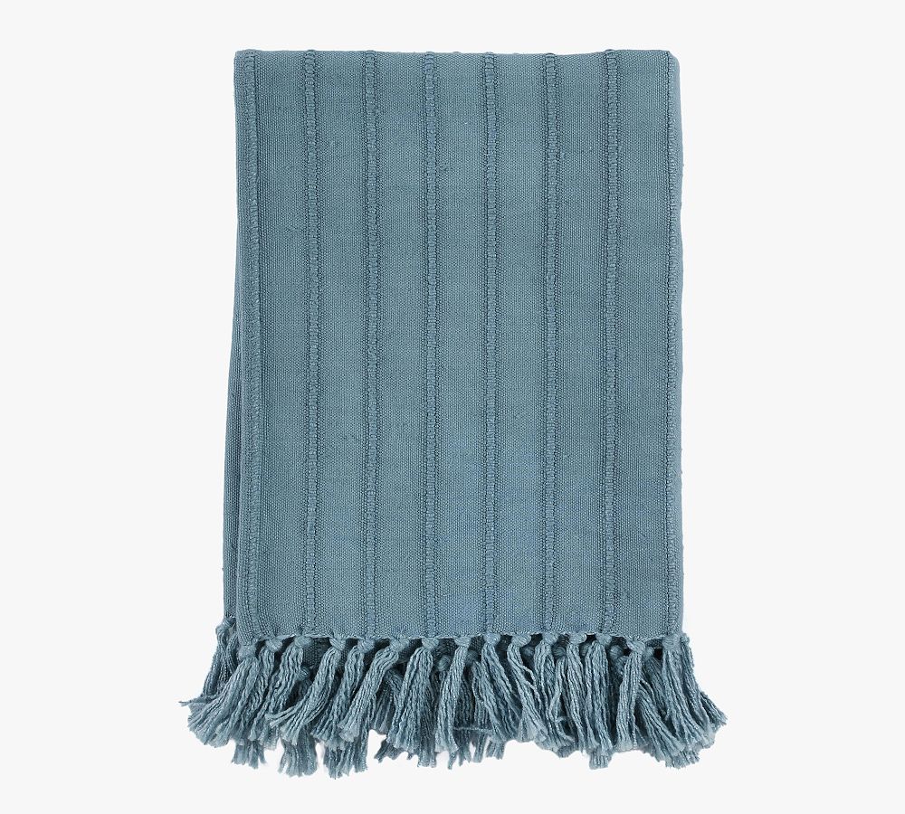 Busto Textured Striped Throw | Pottery Barn