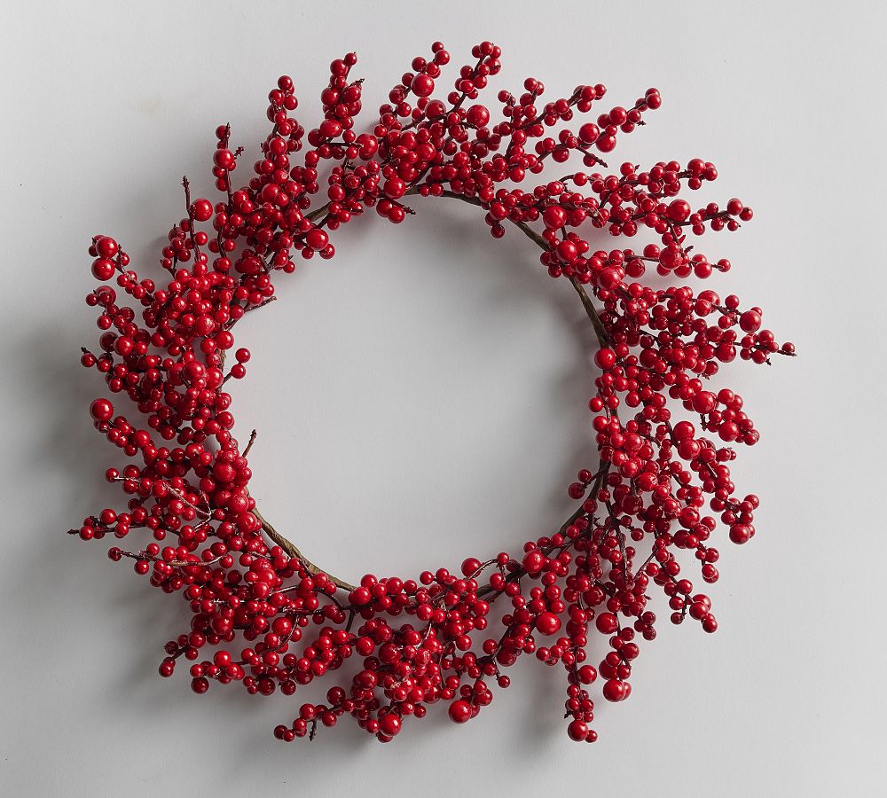 Red Berry Wreath Chargers | Pottery Barn