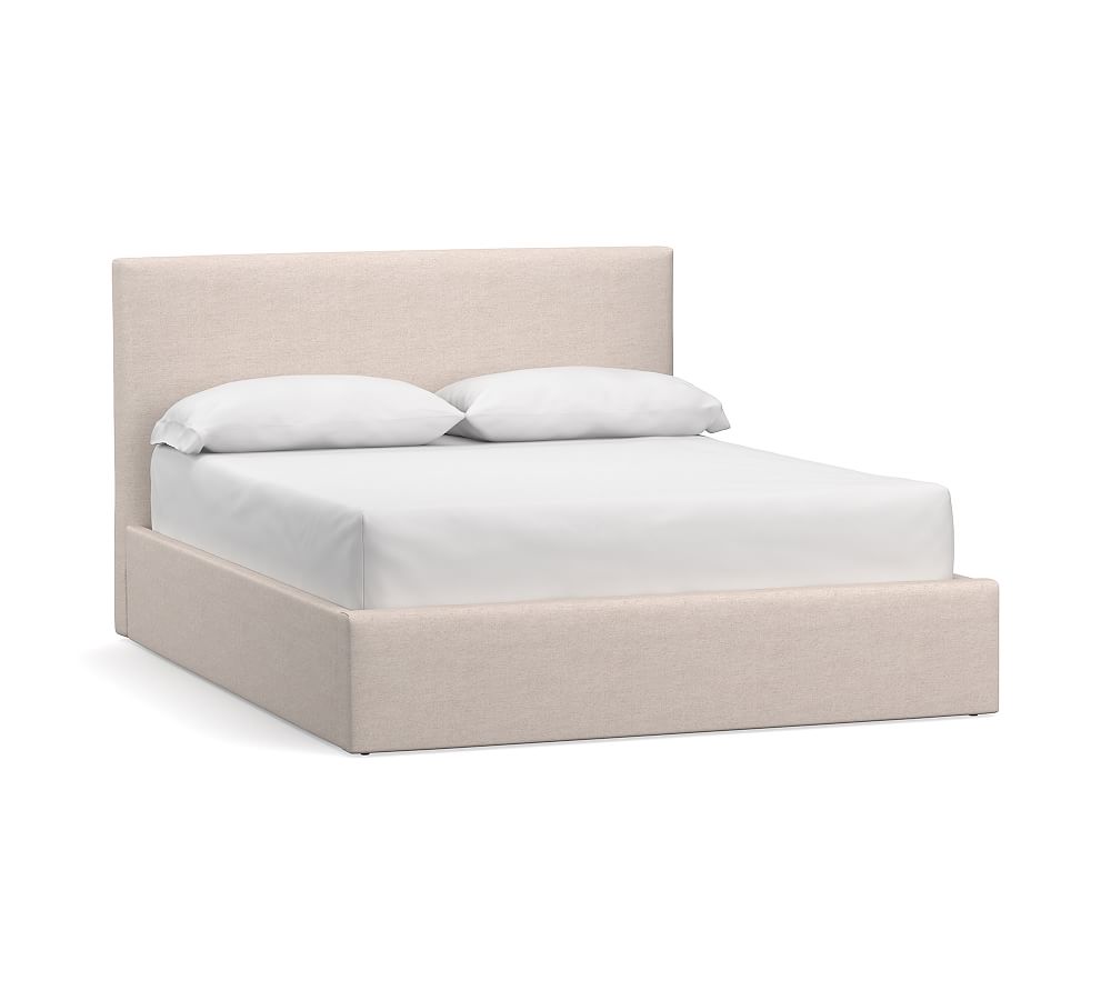 Raleigh Square Upholstered Low Platform Bed | Pottery Barn