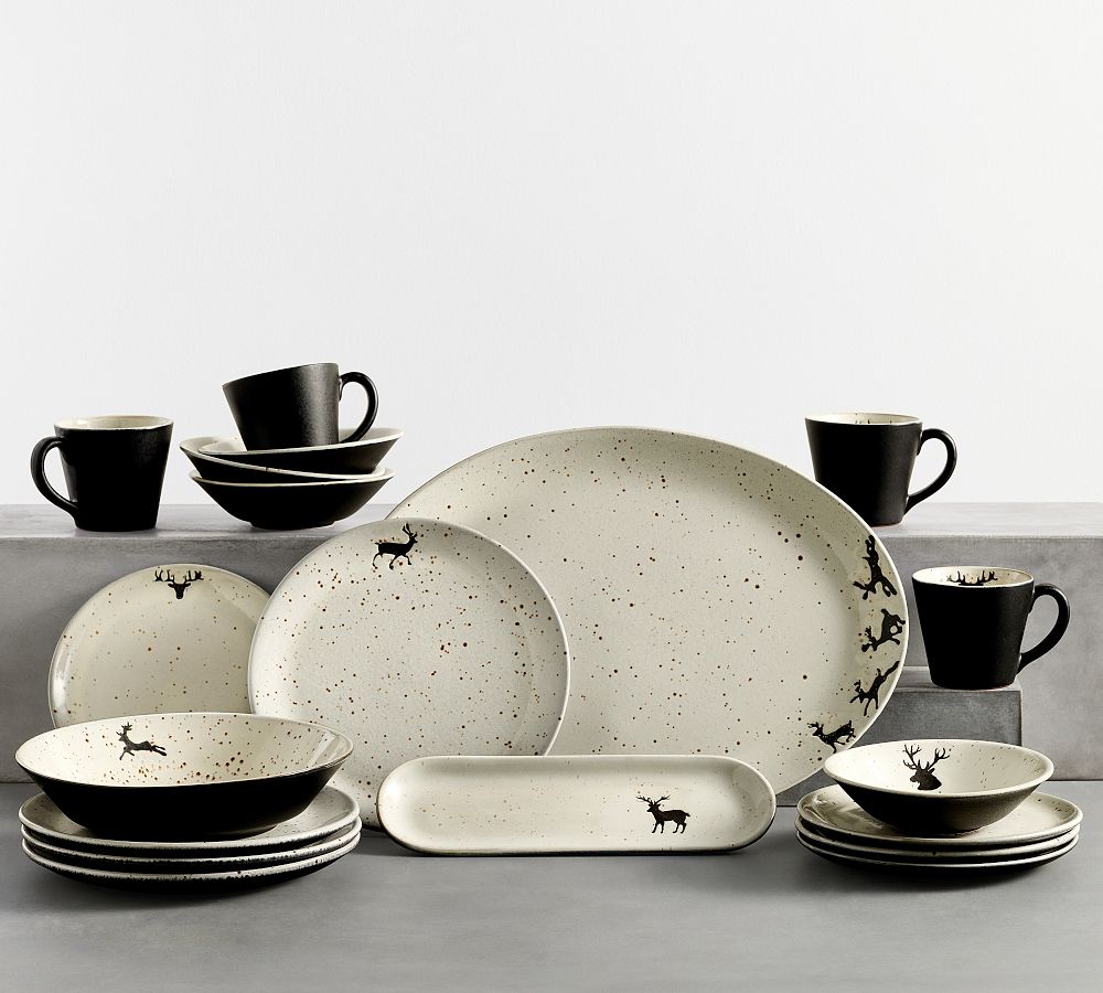 Rustic Reindeer Terracotta Dinnerware Collection | Pottery Barn