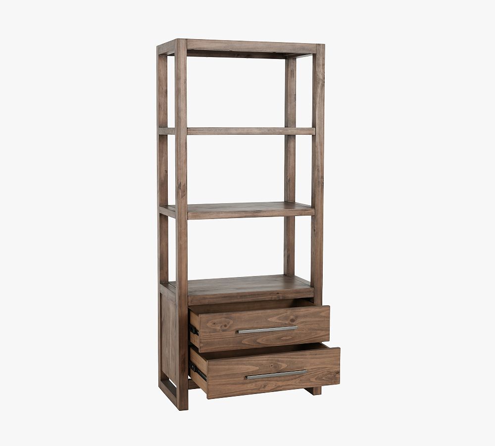 Harlo Open Bookcase with Drawers | Pottery Barn