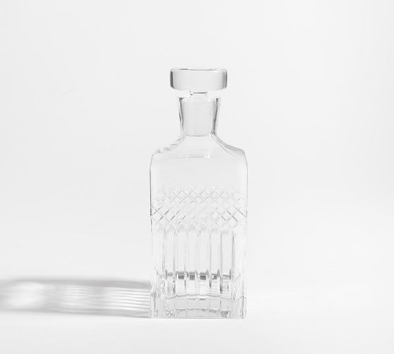 Cross Hatch Glass Decanter | Pottery Barn