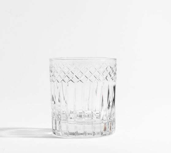 Cross Hatch Double Old Fashioned Glasses | Pottery Barn