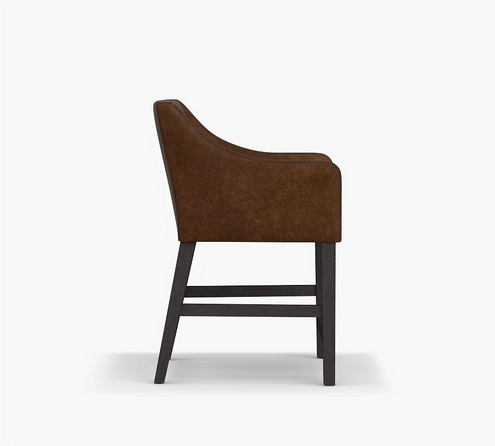 Classic Leather Slope Stool | Pottery Barn