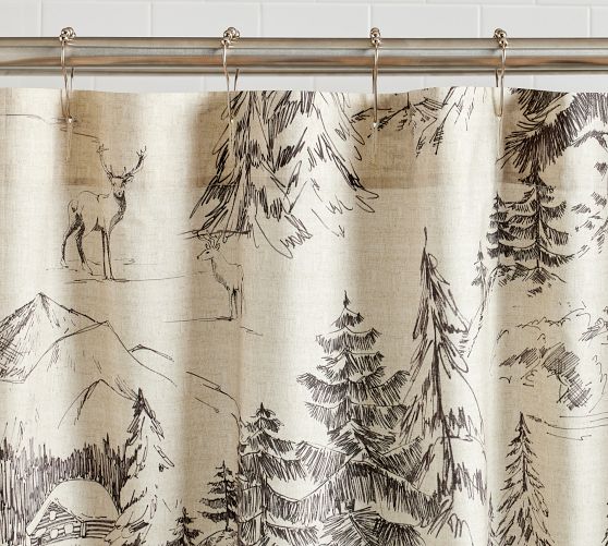 Rustic Forest Shower Curtain | Pottery Barn