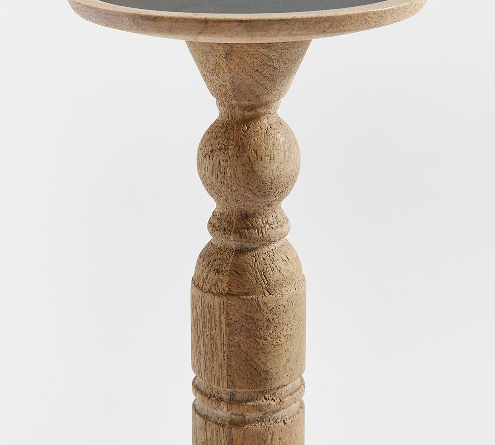 Kadence Turned Wood Pillar Holder | Pottery Barn