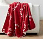 Candy Cane Jacquard Sherpa Back Throw | Pottery Barn