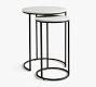 Delaney Round Marble Nesting End Table | Pottery Barn