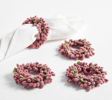 Sugared Berry Handcrafted Napkin Rings - Set of 4 | Pottery Barn