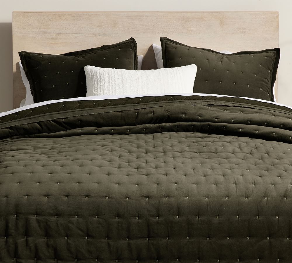 Velvet Tufted Quilt | Pottery Barn