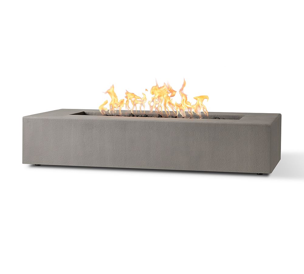 Arbor Concrete Low Rectangular Fire Pit Table | Pottery Barn
