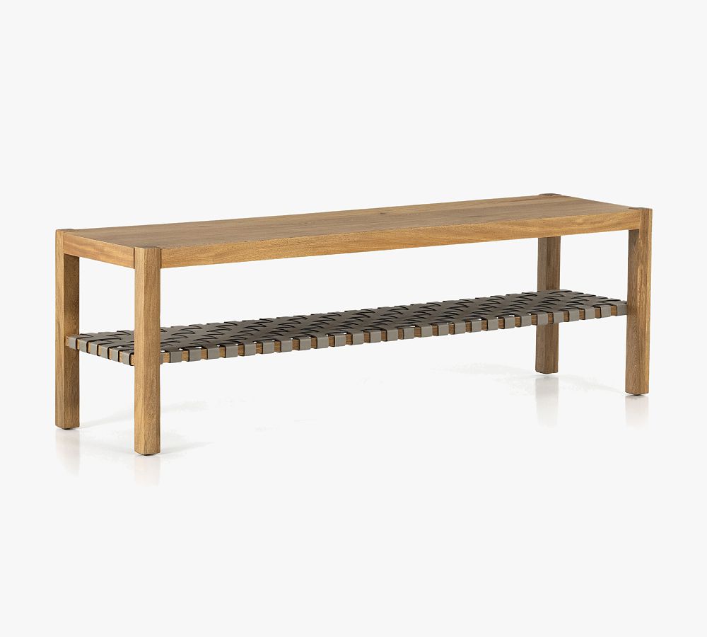 Bardill Woven Leather Bench | Pottery Barn
