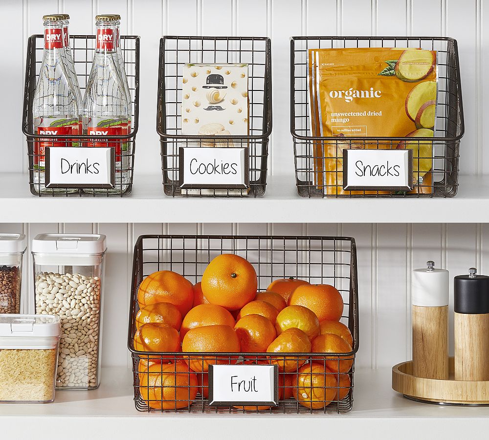 Beck Wire Storage Front Access Baskets | Pottery Barn