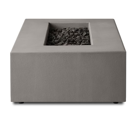 Arbor Concrete Low Rectangular Fire Pit Table | Pottery Barn