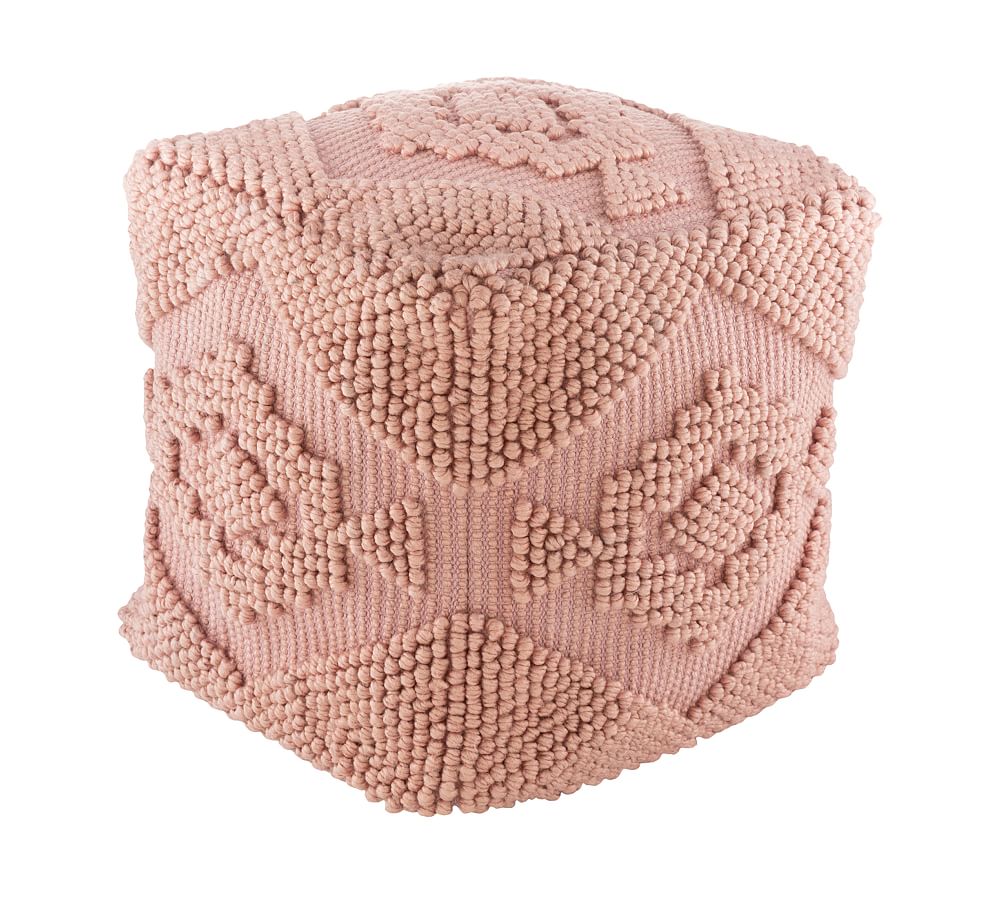 Simona Handwoven Embroidered Pouf | Pottery Barn