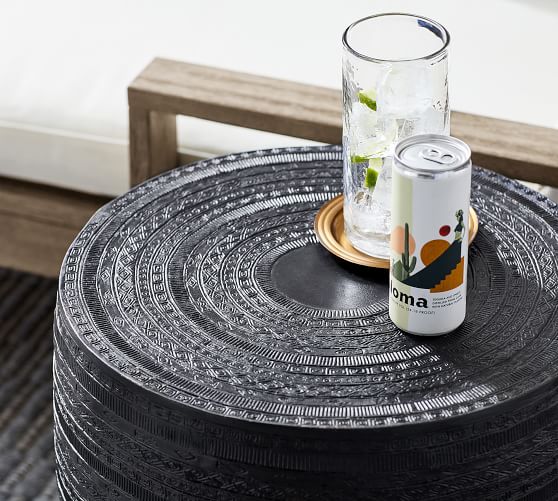 Metal Drum Outdoor Side Table | Pottery Barn
