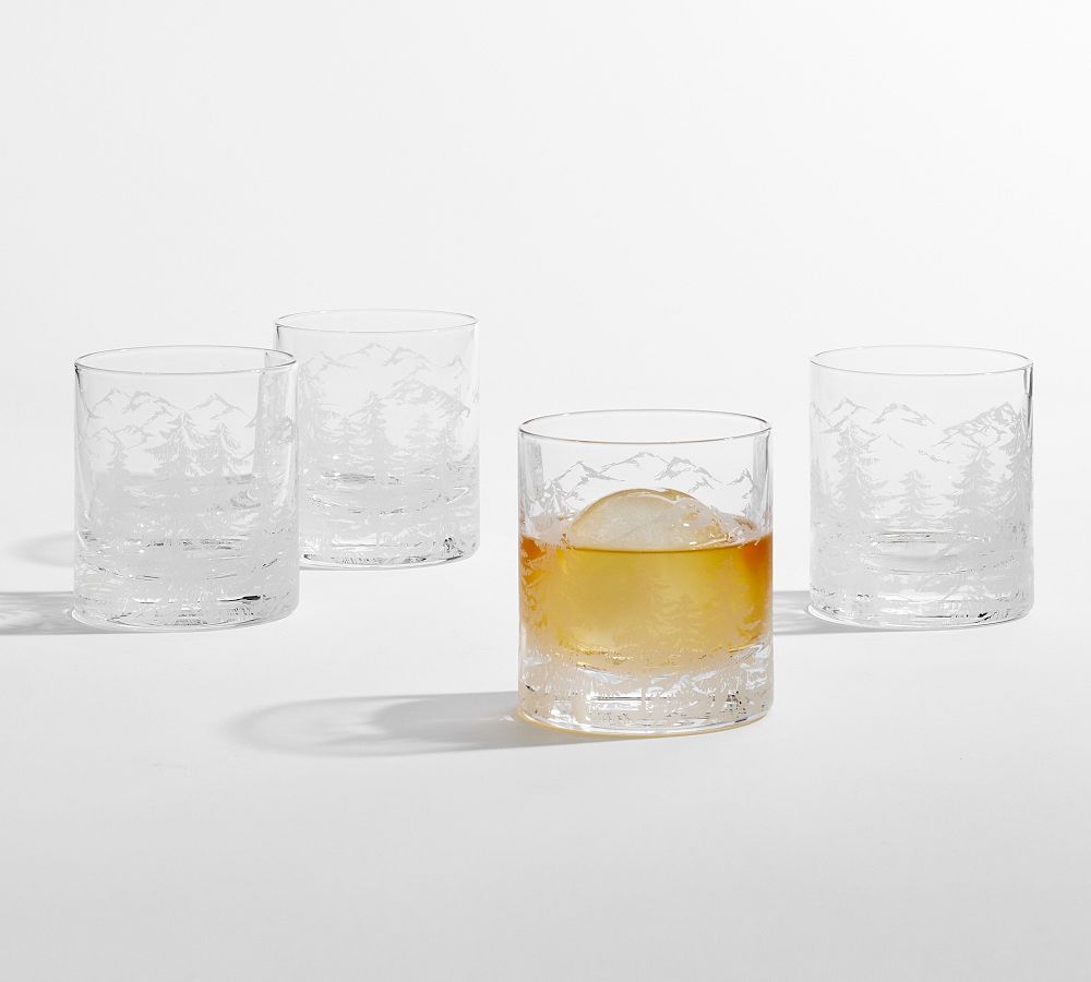 Rustic Forest Cocktail Glasses - Set of 4 | Pottery Barn