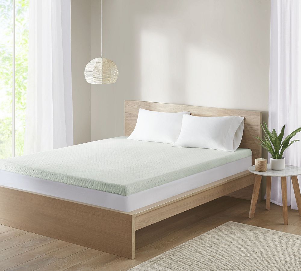 Green Tea Foam Mattress Topper with Removable Cooling Cover | Pottery Barn