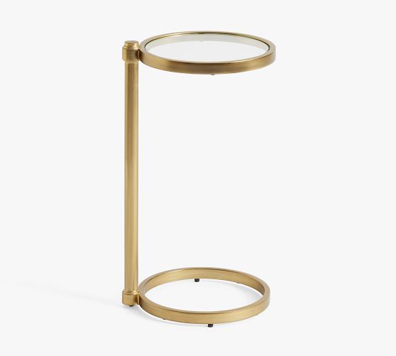 Everson Round Glass C-Table | Pottery Barn
