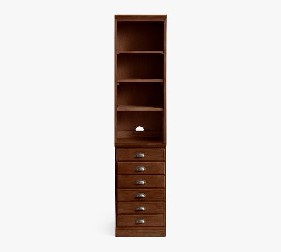Printer's Narrow Bookcase with Open Shelf | Pottery Barn