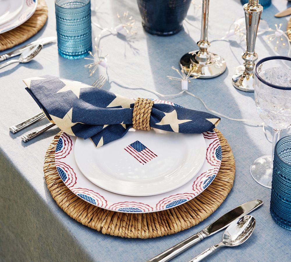 American Flag Cotton/Linen Napkin - Set of 4 | Pottery Barn