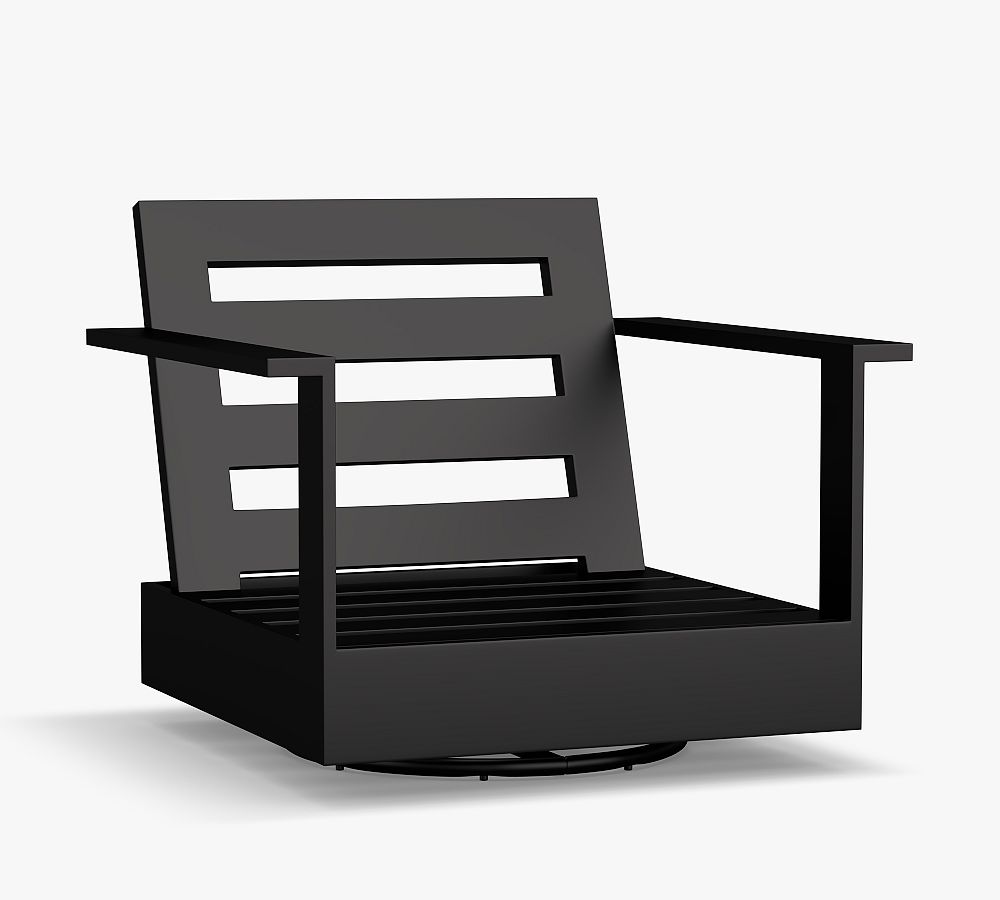 OPEN BOX: Malibu Metal Platform Swivel Lounge Chair Frame, Black ...