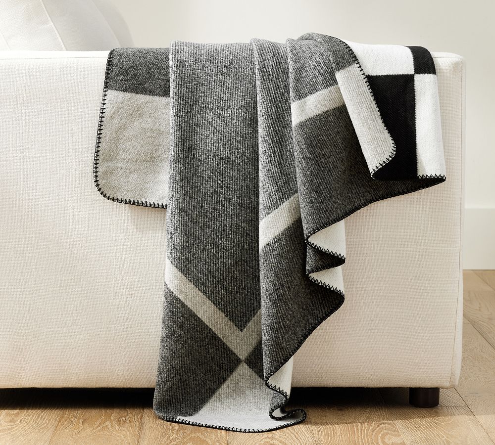 Personalized Windowpane Throw Blanket | Pottery Barn