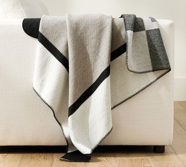 Personalized Windowpane Throw Blanket | Pottery Barn