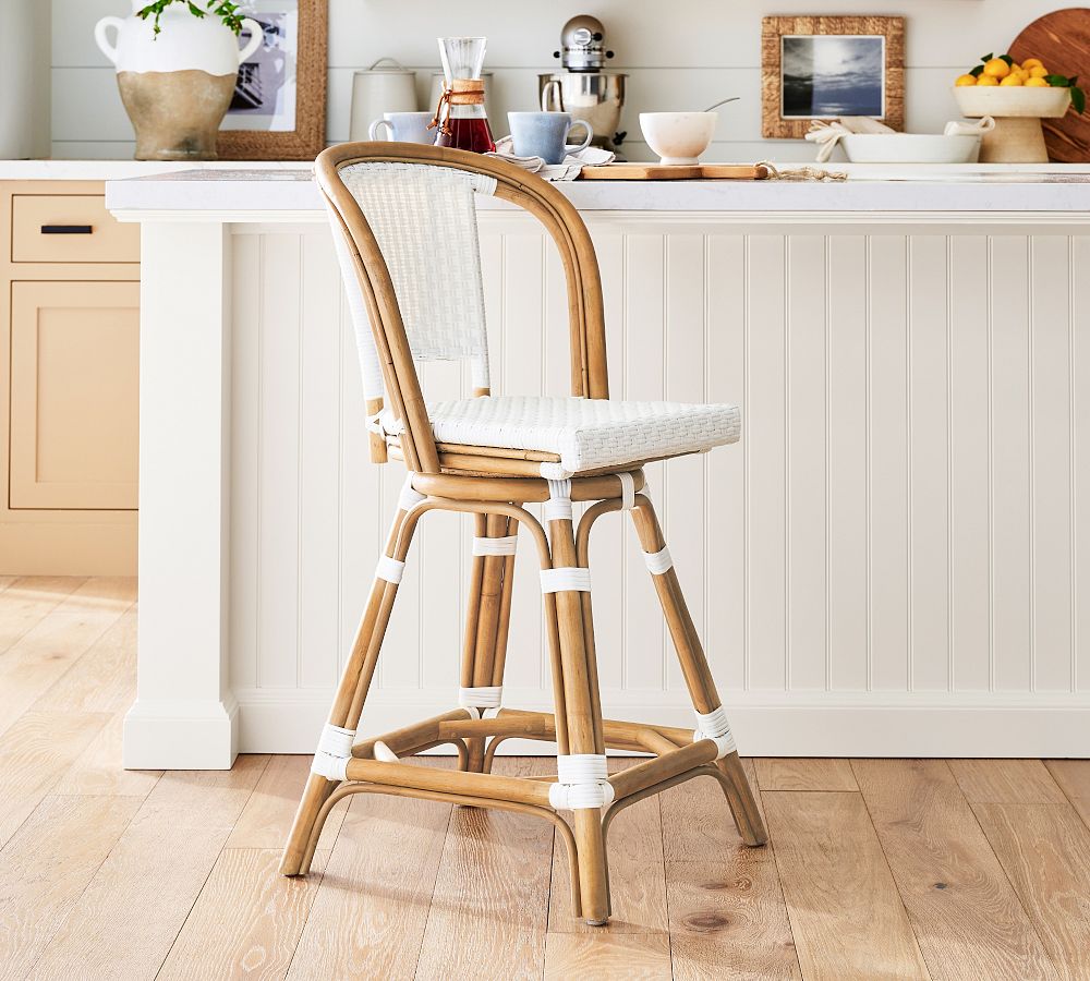 Cafe Bistro Rattan Swivel Counter Stool | Pottery Barn