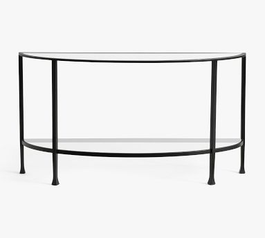 Tanner Demilune Glass Grand Console Table | Pottery Barn