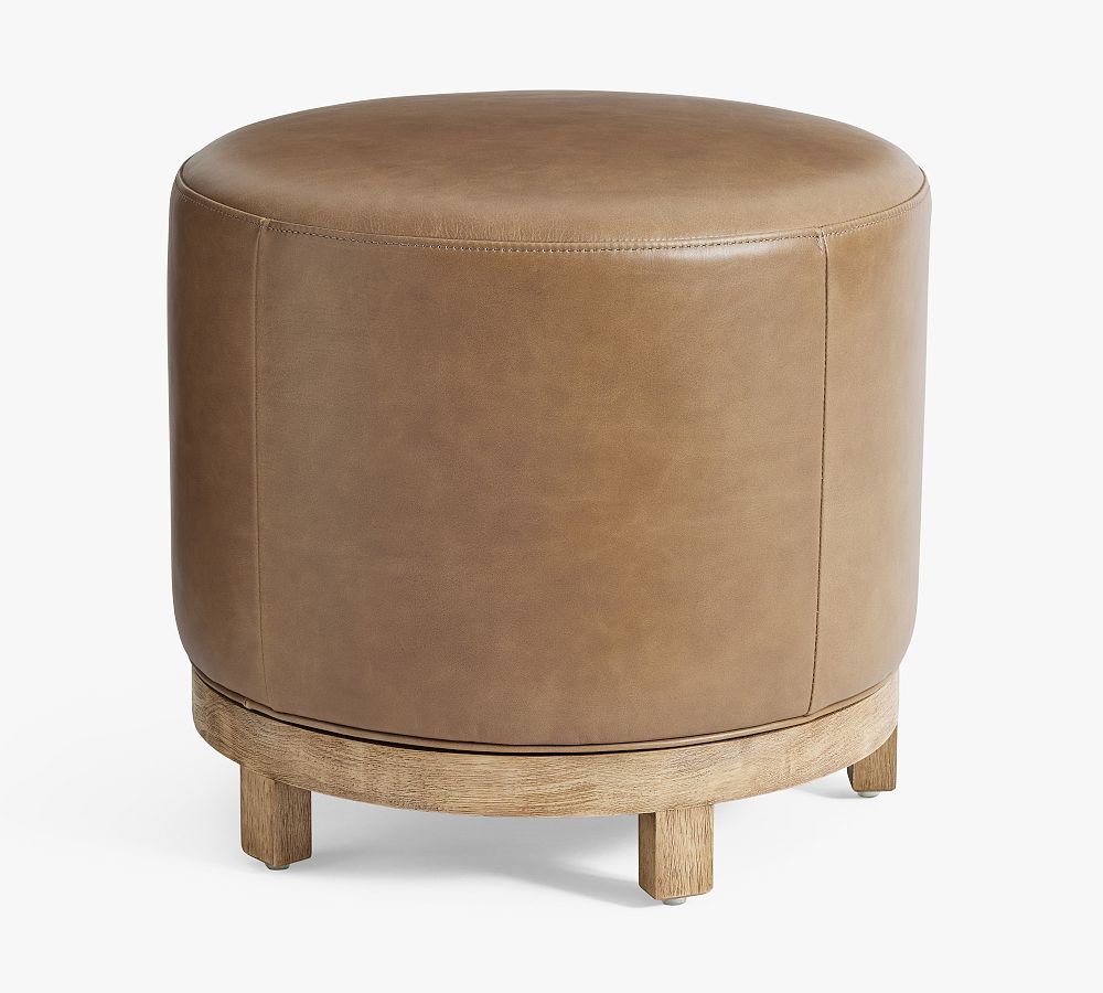 Jake Leather Swivel Stool | Pottery Barn