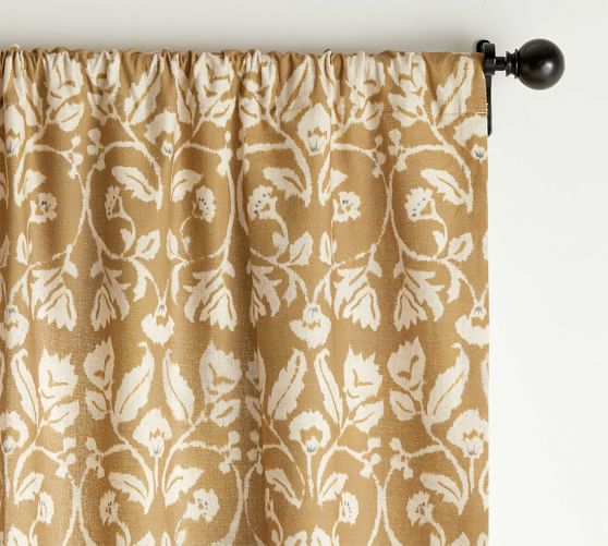Zama Print Linen/Cotton Rod Pocket Curtain | Pottery Barn