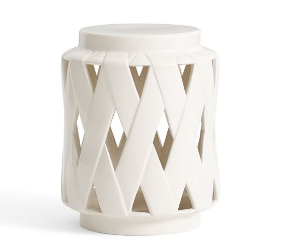Lattice Ceramic Outdoor Side Table | Pottery Barn