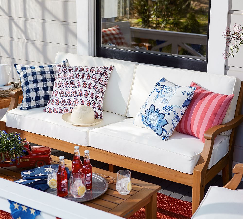 Tonal Striped Outdoor Throw Pillow | Pottery Barn