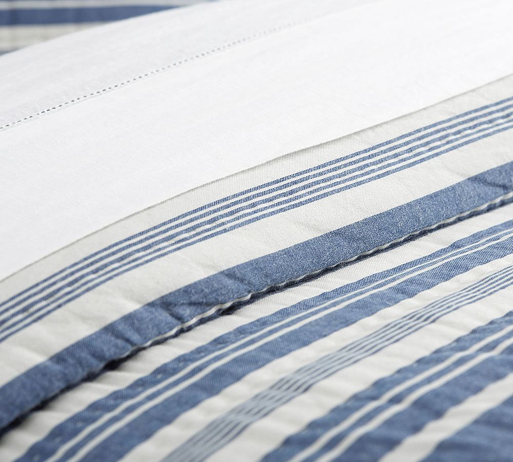 Larkin Stripe Coverlet & Sham | Pottery Barn
