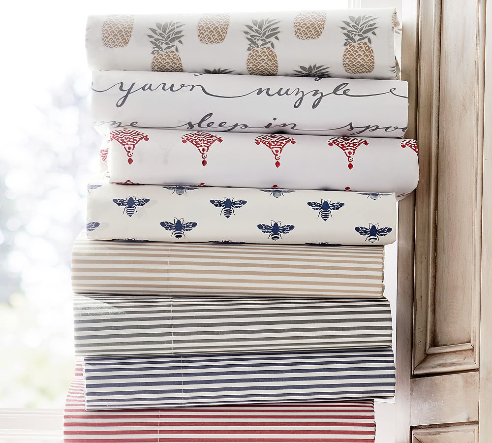 Asbury Print Organic Sheet Set | Pottery Barn