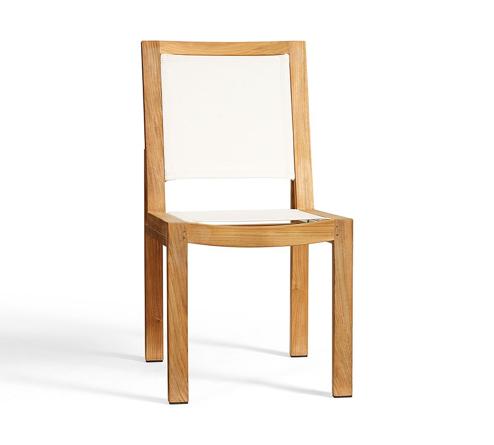 Madera Teak with Mesh Stackable Dining Chair | Pottery Barn