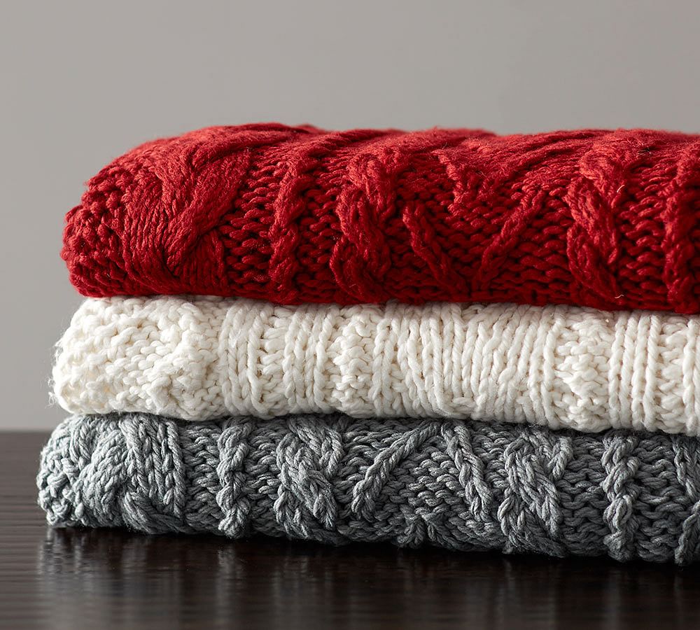 Warner Braided Hand Knit Throw Blanket | Pottery Barn