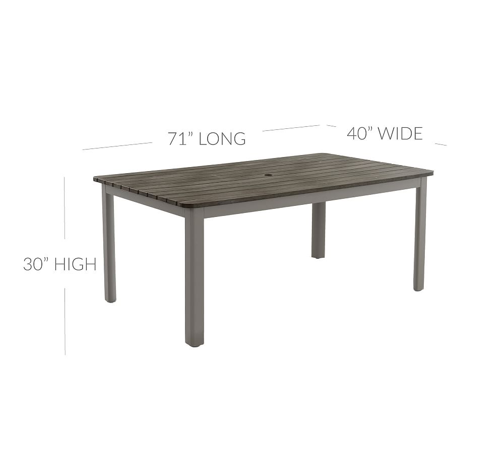 Abrego 71" Faux Teak Rectangular Dining Table | Pottery Barn