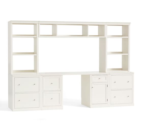 Logan Desk with Bookcase Suite & Bridge | Pottery Barn